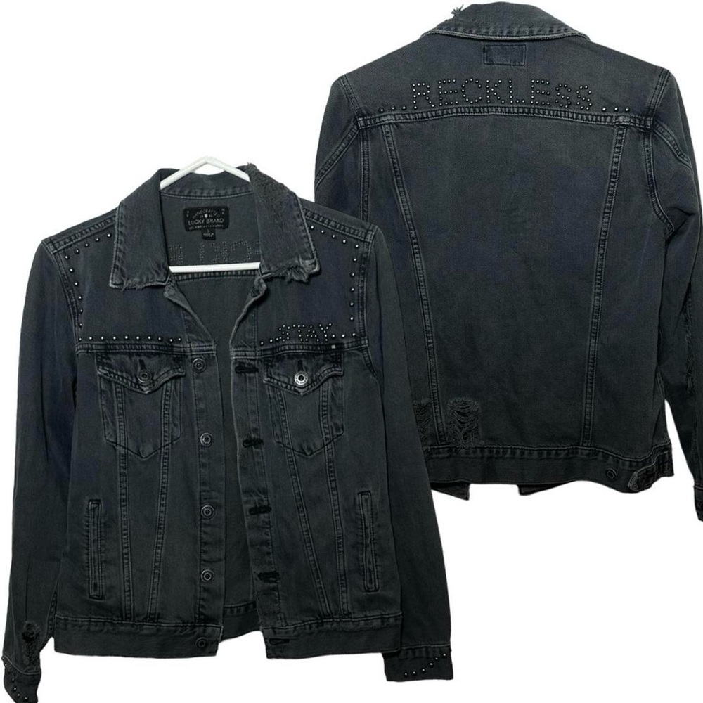 Lucky Brand “Stay Reckless” Tomboy Trucker Studded De… - Gem